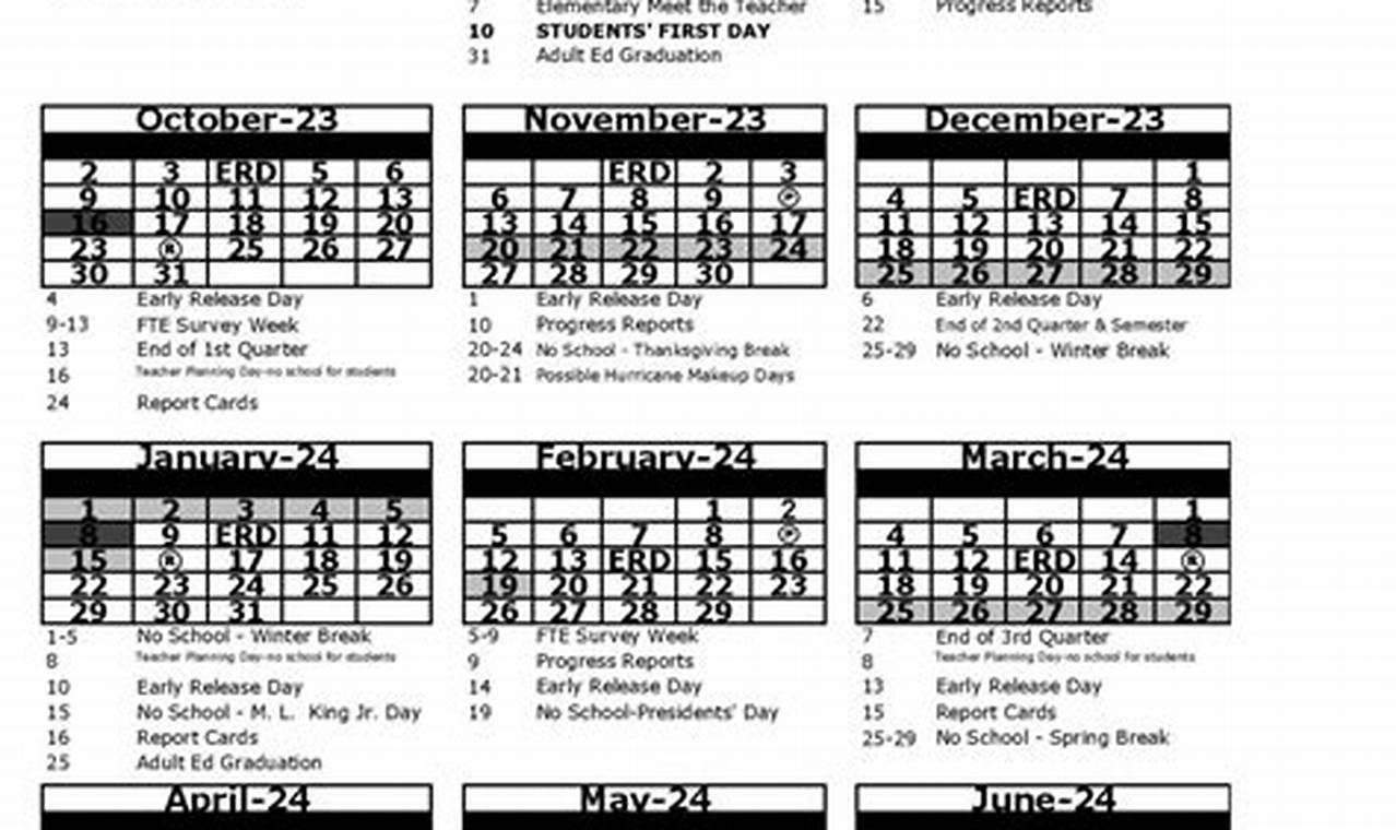 Official Pasco County Schools Calendar 2024-2025