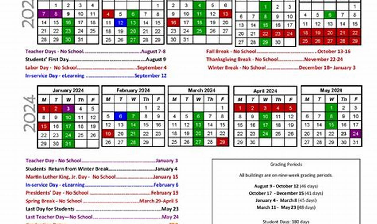 Official East Allen County Schools Calendar 2023-24