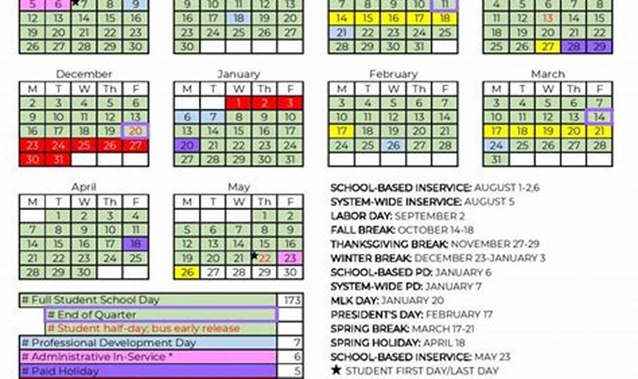 2023-24 Hamilton County Schools TN Calendar & Key Dates