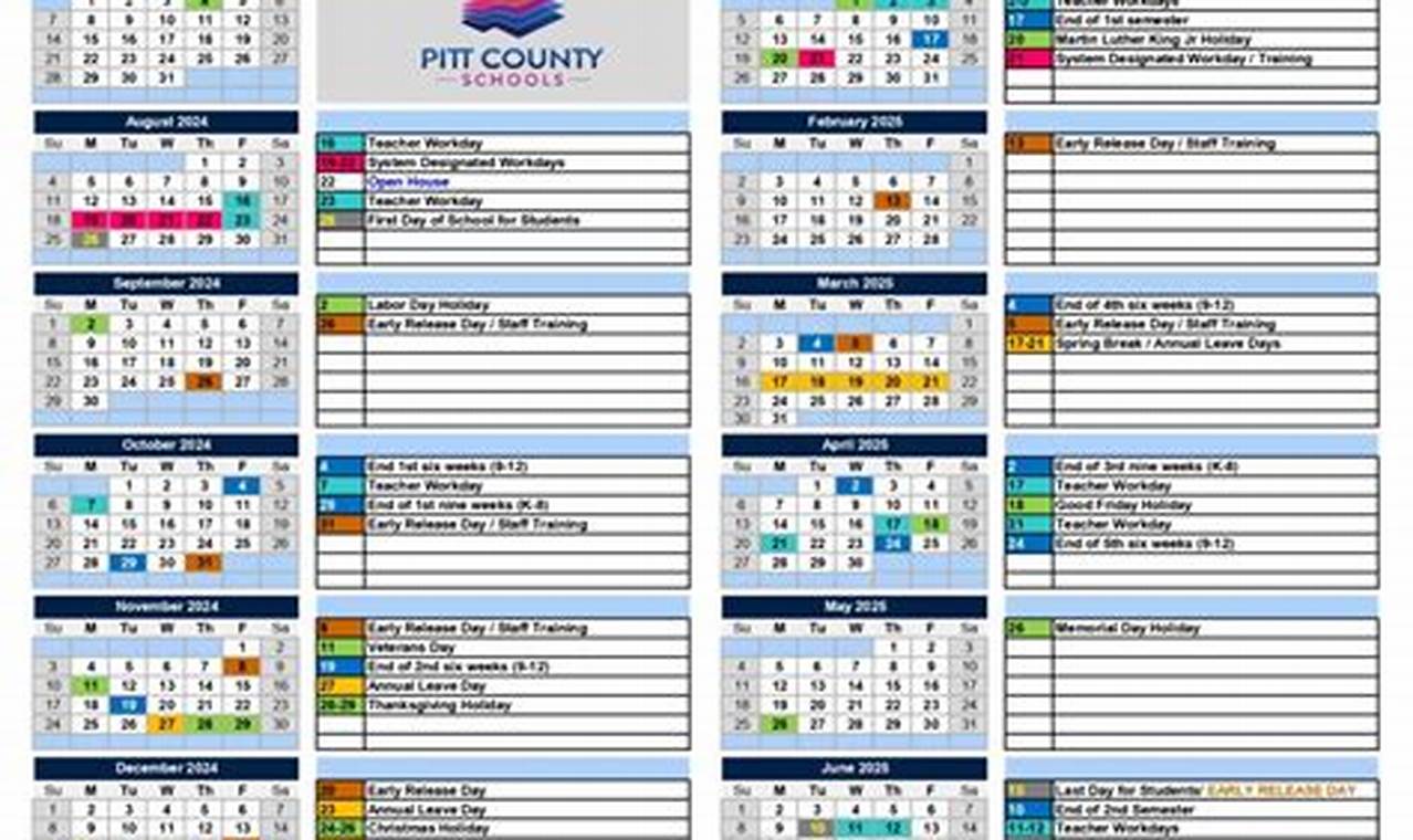 Access Pitt County Schools Calendar 2023-24