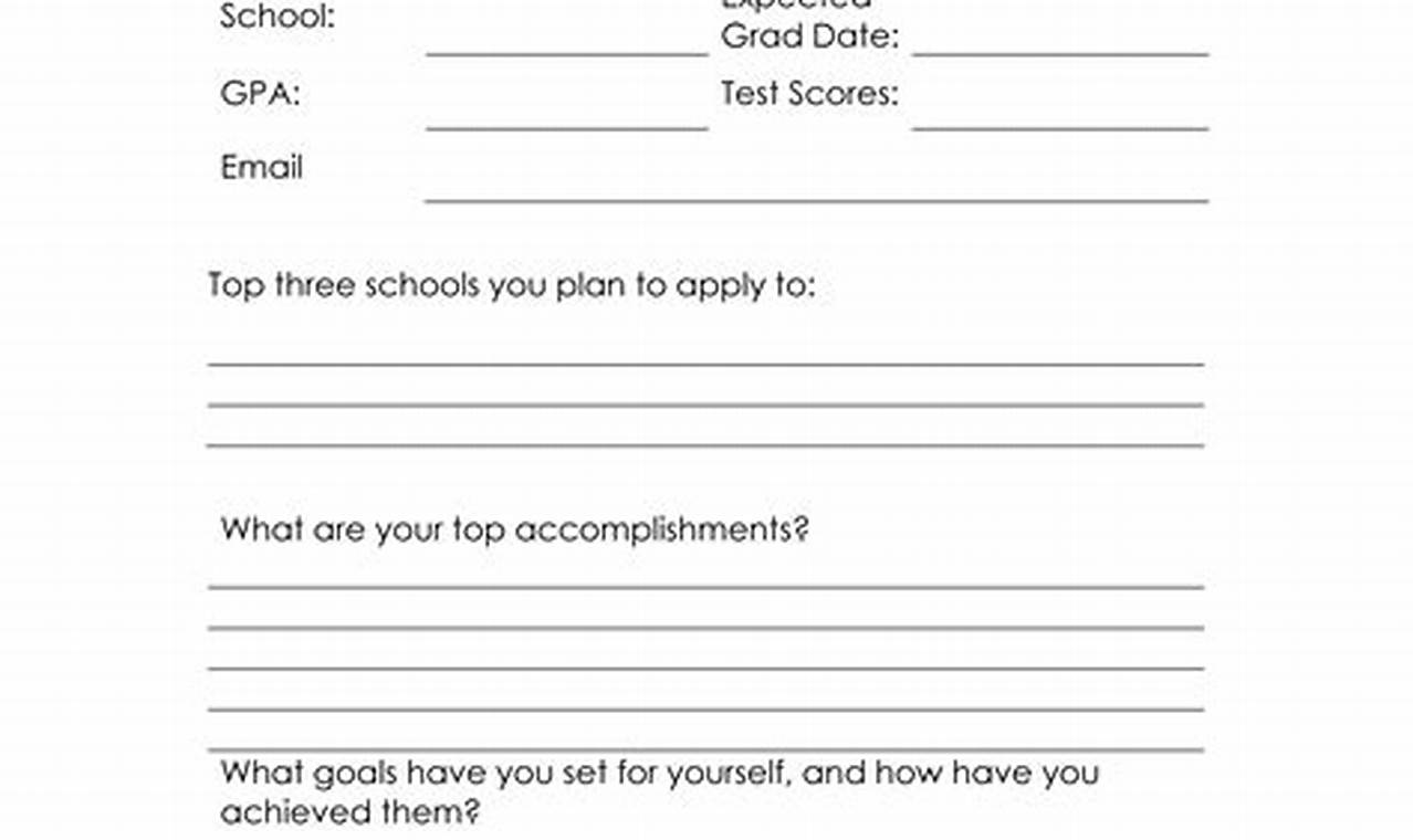 Brag Sheet Template High School