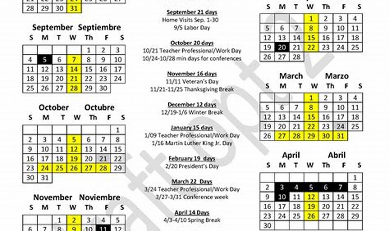 2024 Oasis Elementary School Calendar & Dates