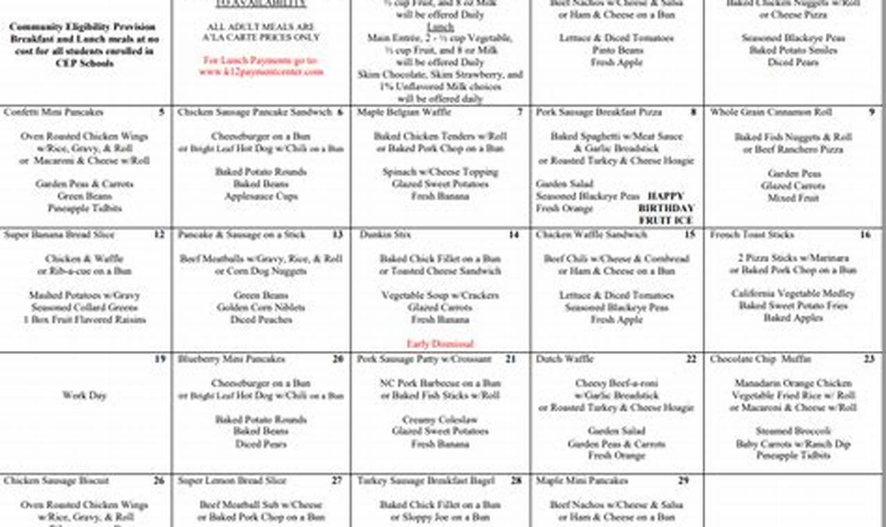 Guilford County Schools Lunch Menu & Nutrition