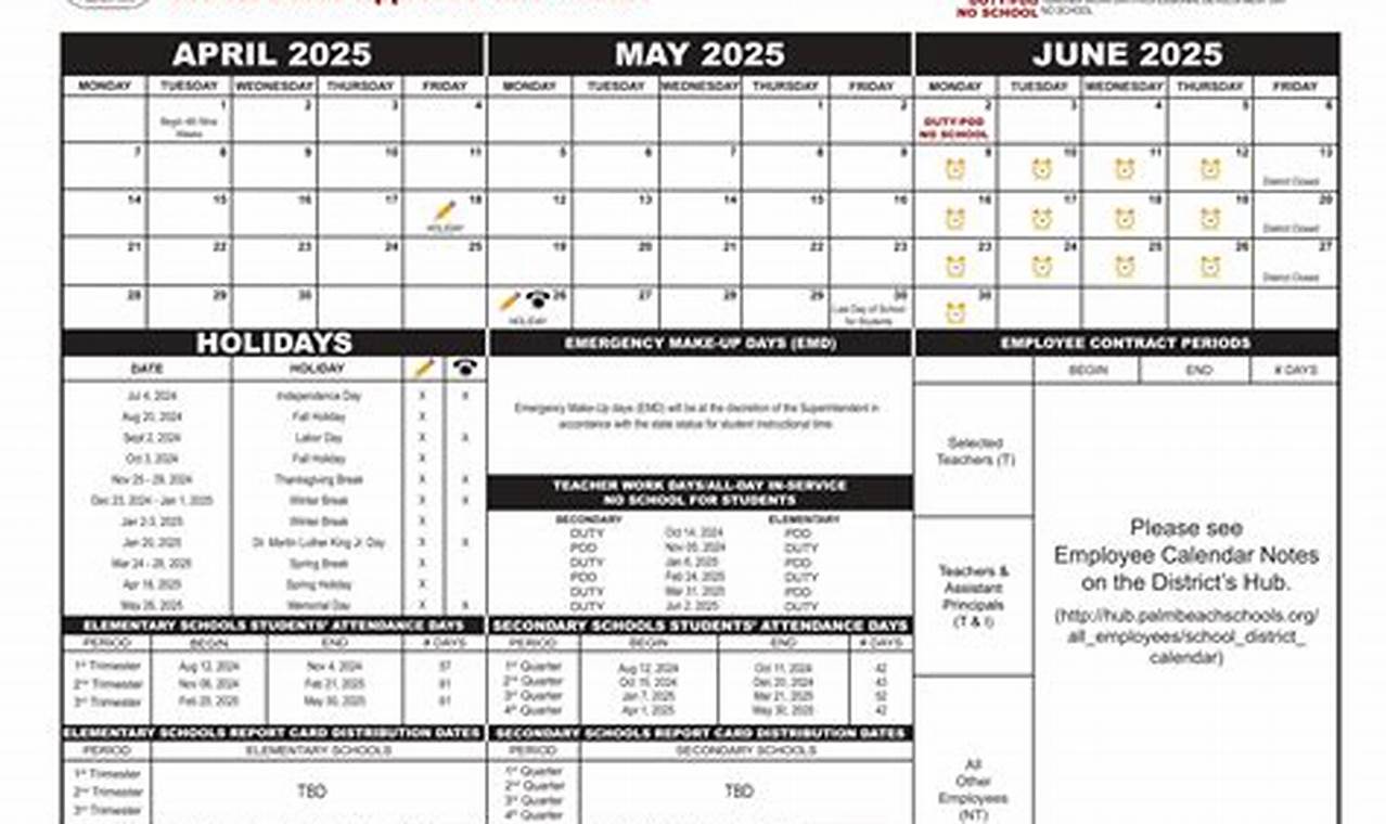 2023-24 Palm Beach County School Calendar & Dates