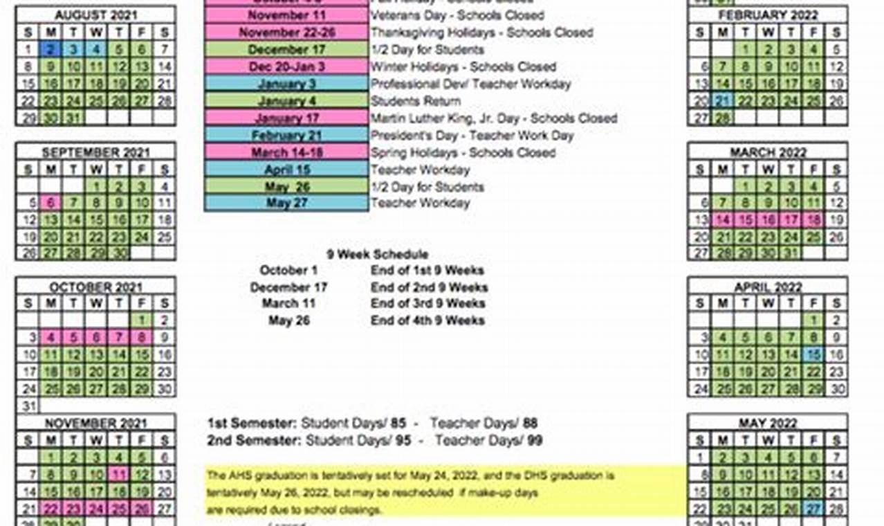 Ben Davis High School Calendar 2023-24