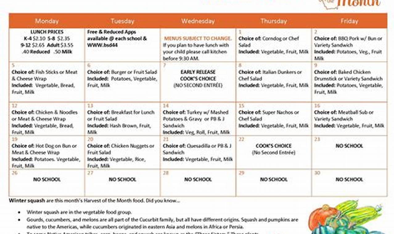 Jackson Elementary School Lunch Menu