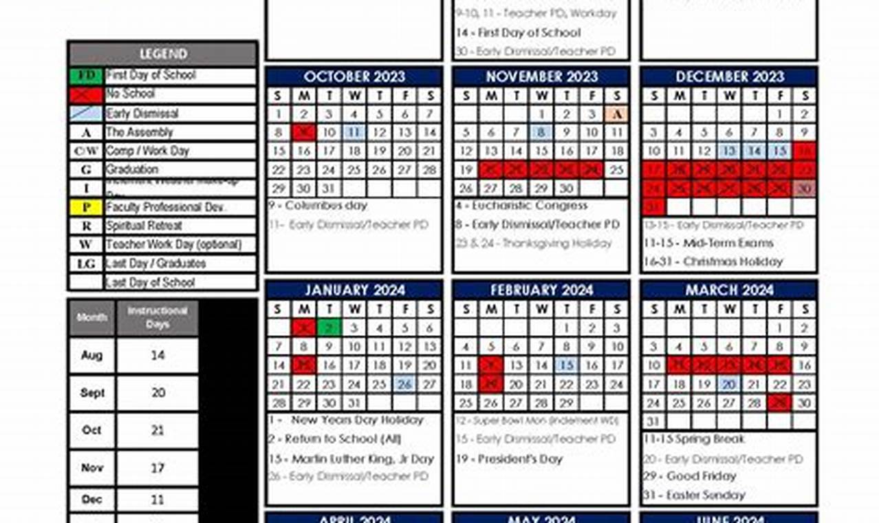 Central High School Calendar 2023-24