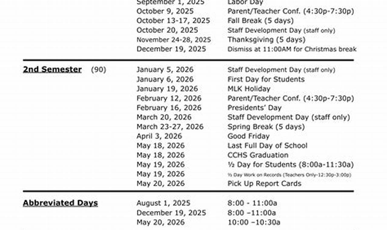 Official Chester County Schools Calendar 2023-24