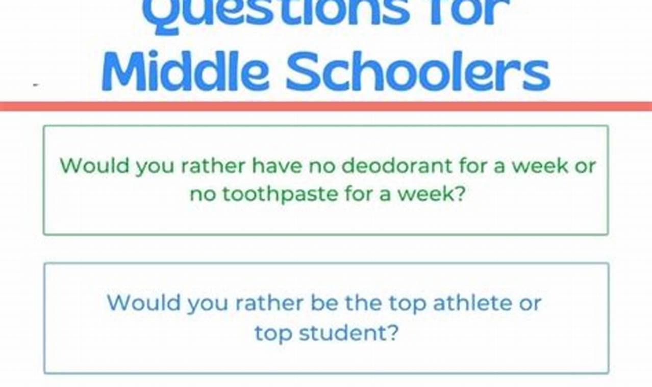 Fun Would You Rather Questions for Middle Schoolers