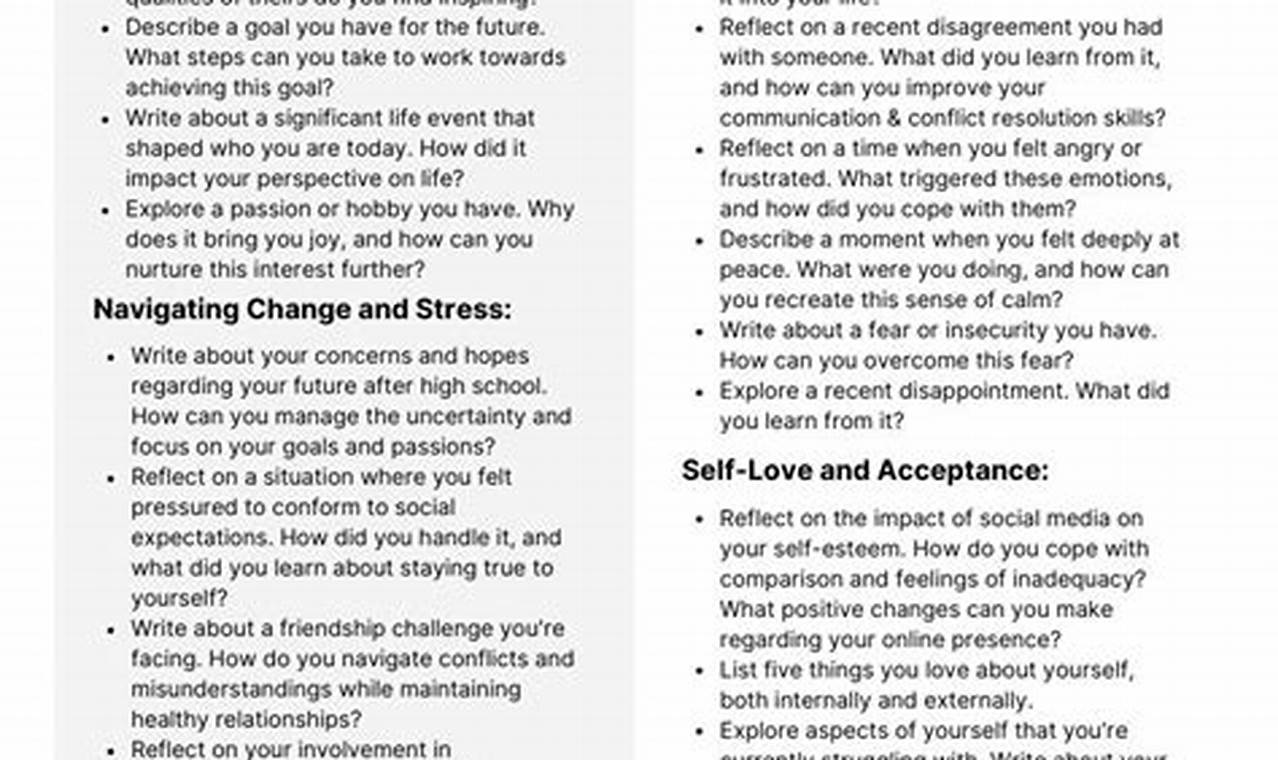 Creative & Fun Journal Prompts for High School Students